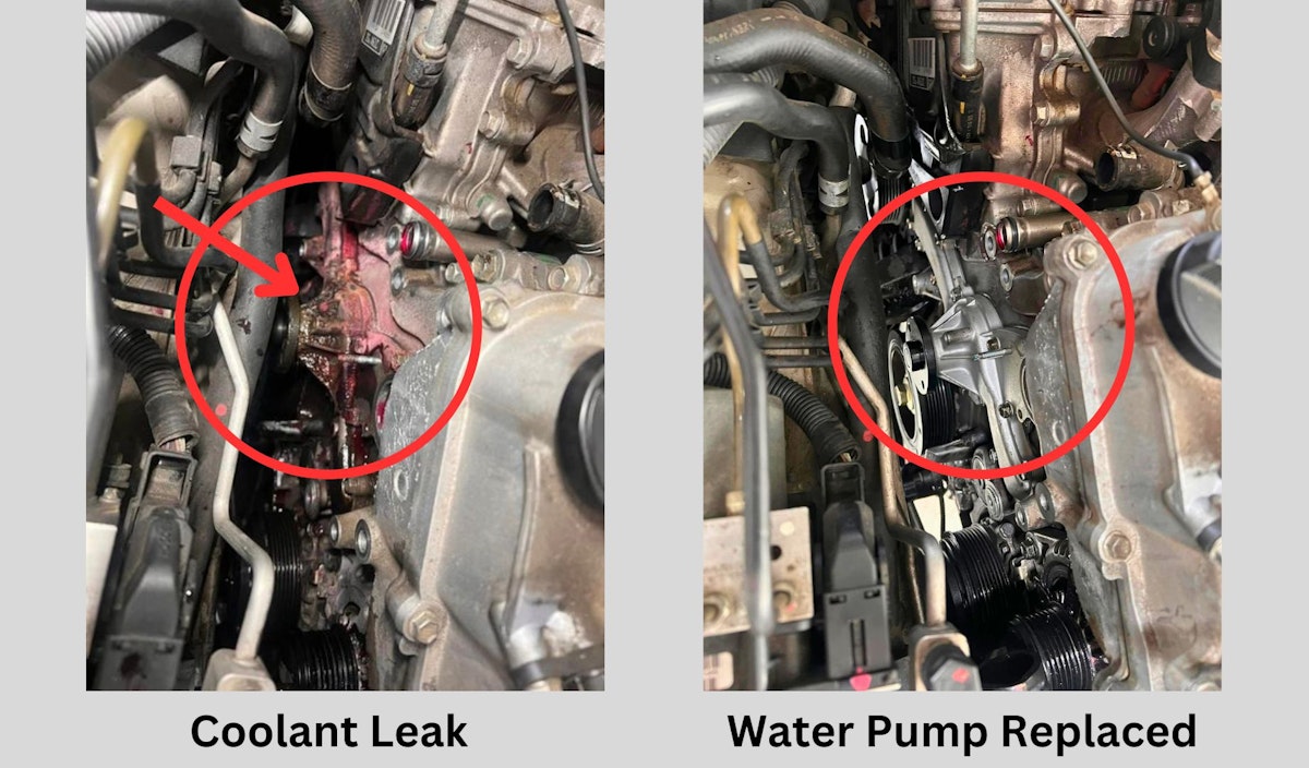 What does a Coolant leak look like?