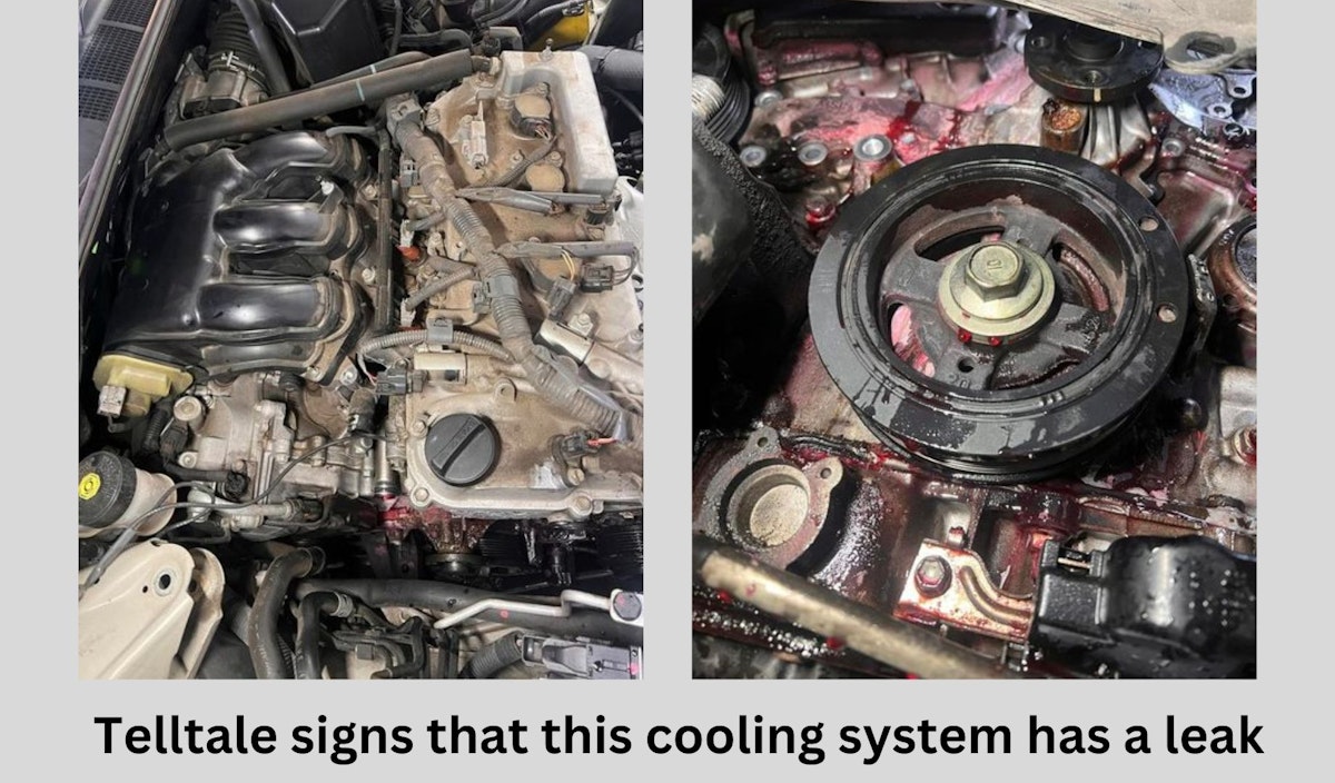 What does a Coolant leak look like?